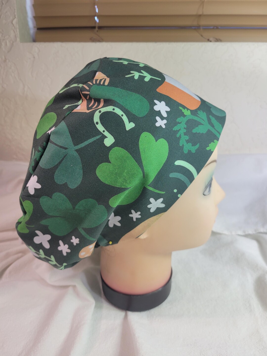 Shamrock Scrub/cancer Cap. Euro Style,organic Cotton Comfort. NM True ...