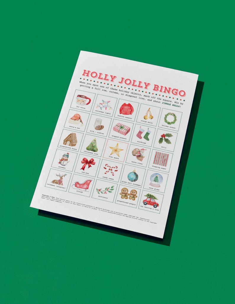 Printable Bingo - Christmas Bingo Game - Printable Bingo Holiday ...