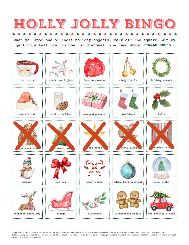 Printable Bingo - Christmas Bingo Game - Printable Bingo Holiday ...