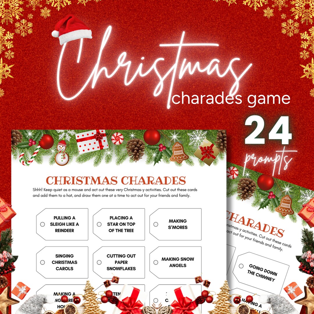 Printable Christmas Charades Game | Holiday Digital Download ...