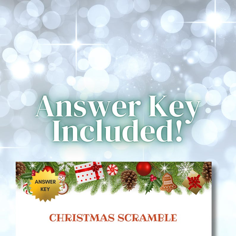 Printable Christmas Word Scramble Game | Holiday Digital Download ...
