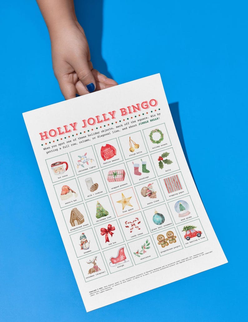 Printable Bingo - Christmas Bingo Game - Printable Bingo Holiday ...