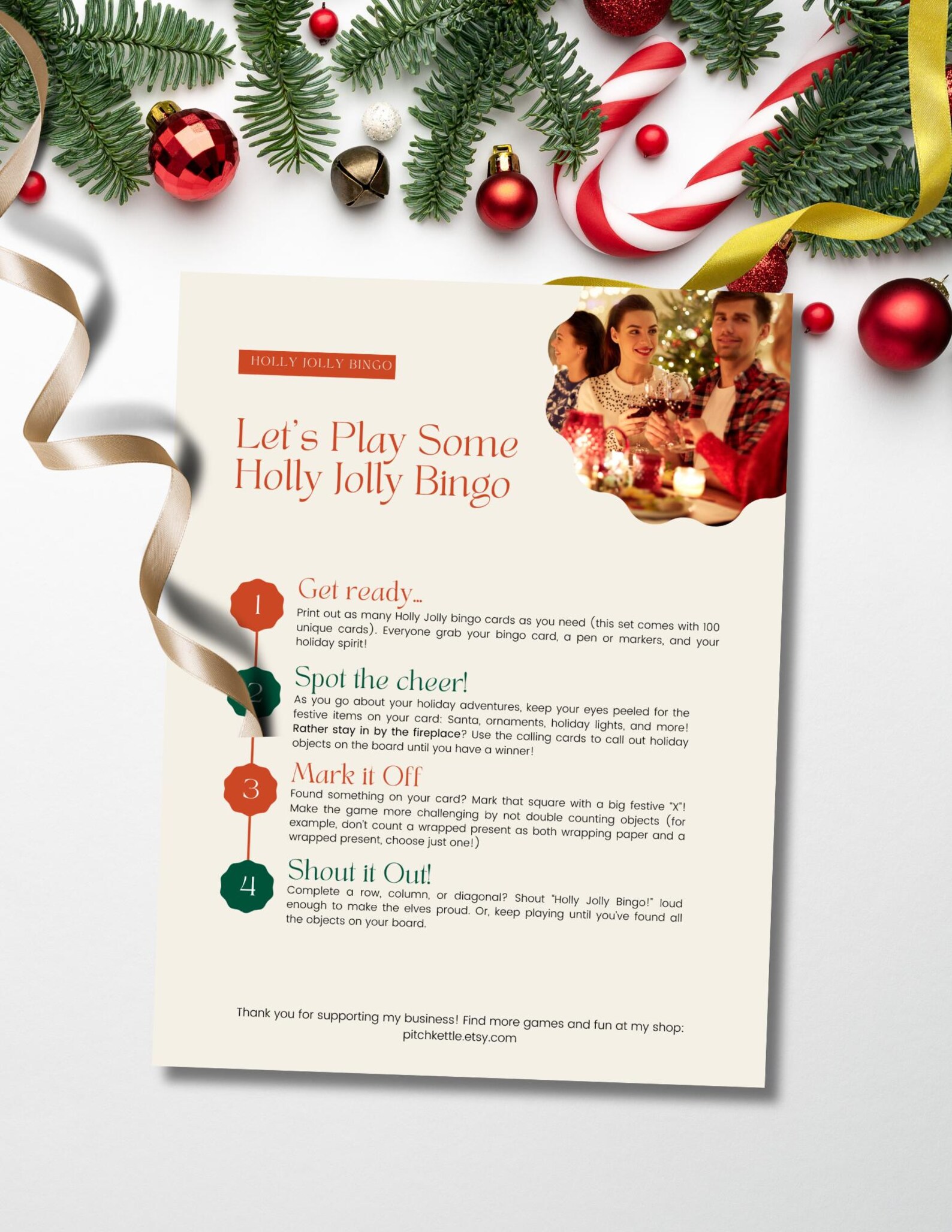 Christmas Bingo Game – 100 Unique Holiday Cards (printable) - Etsy