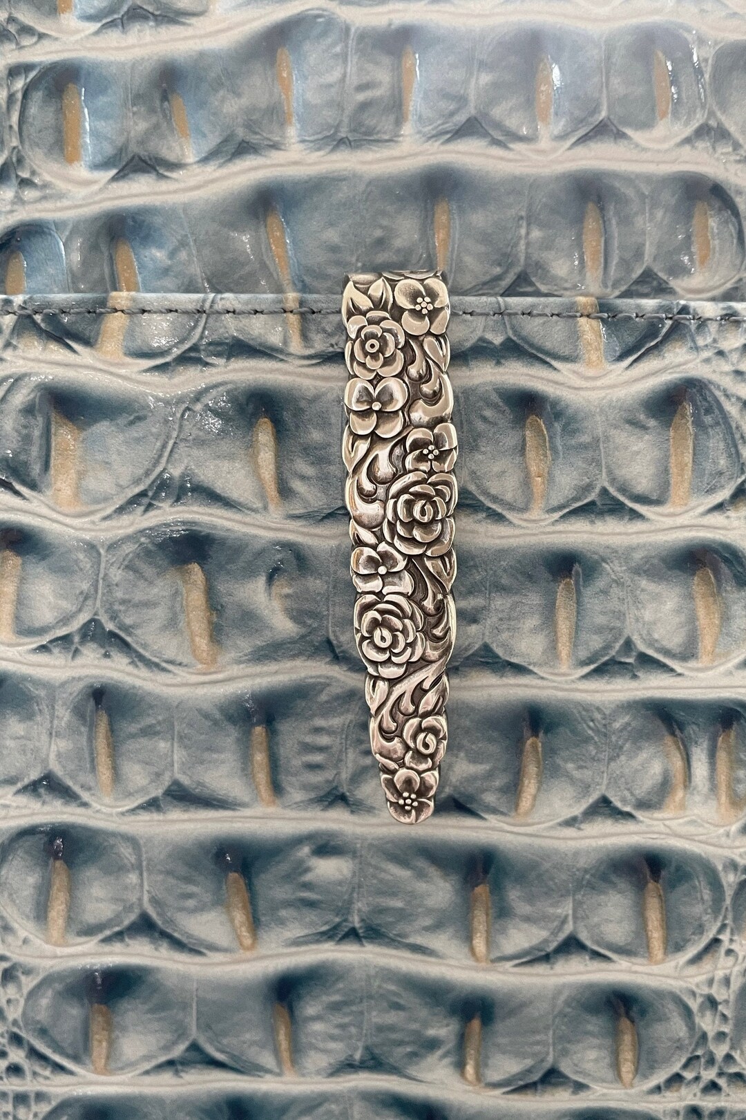 Spoon Purse Hook Keychain, Key Finder, Silverplate, Floral Bouquet ...