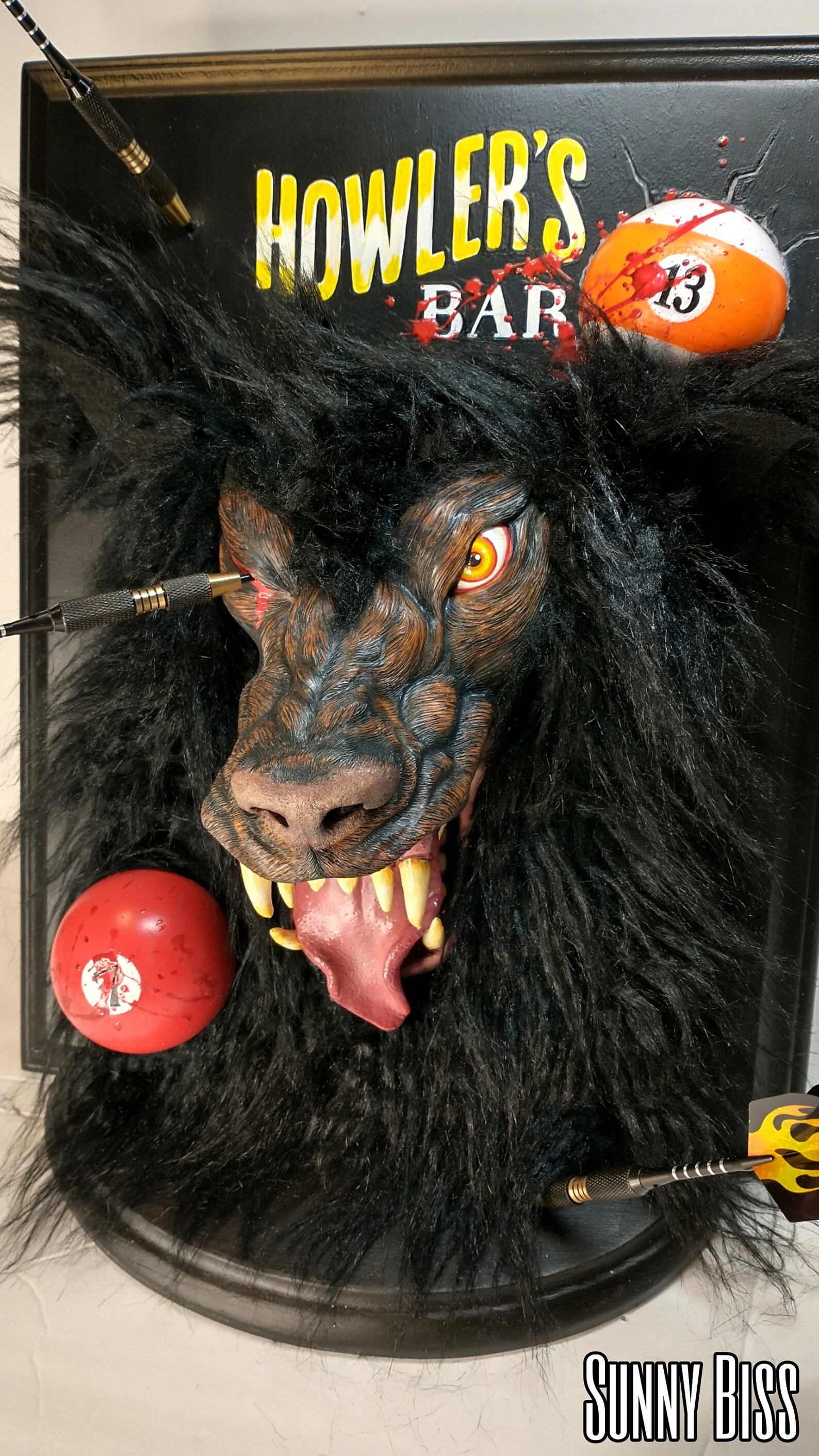 WEREWOLF Polymer Clay Sculpture Table Top Display OOAK Lycan Skinwalker ...