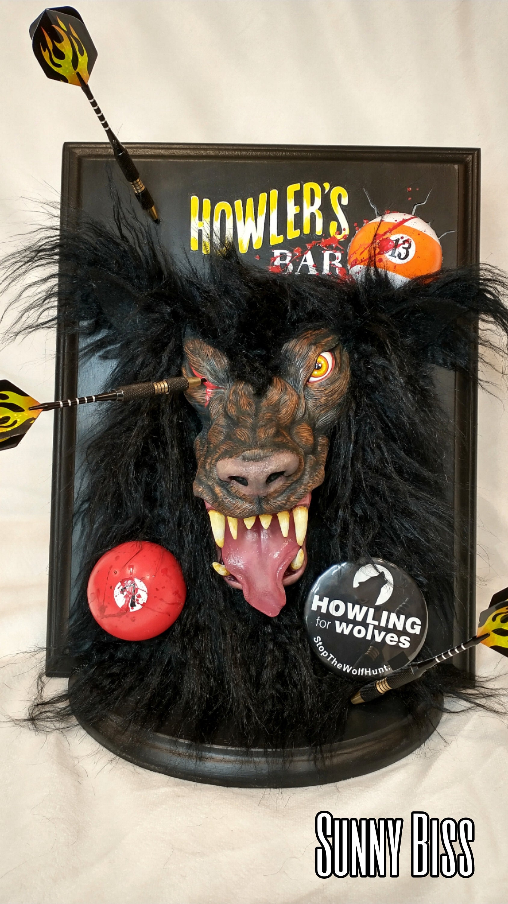 WEREWOLF Polymer Clay Sculpture Table Top Display OOAK Lycan Skinwalker ...