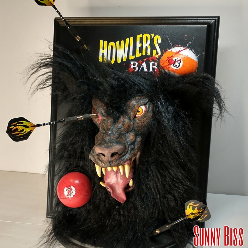 WEREWOLF Polymer Clay Sculpture Table Top Display OOAK Lycan Skinwalker ...