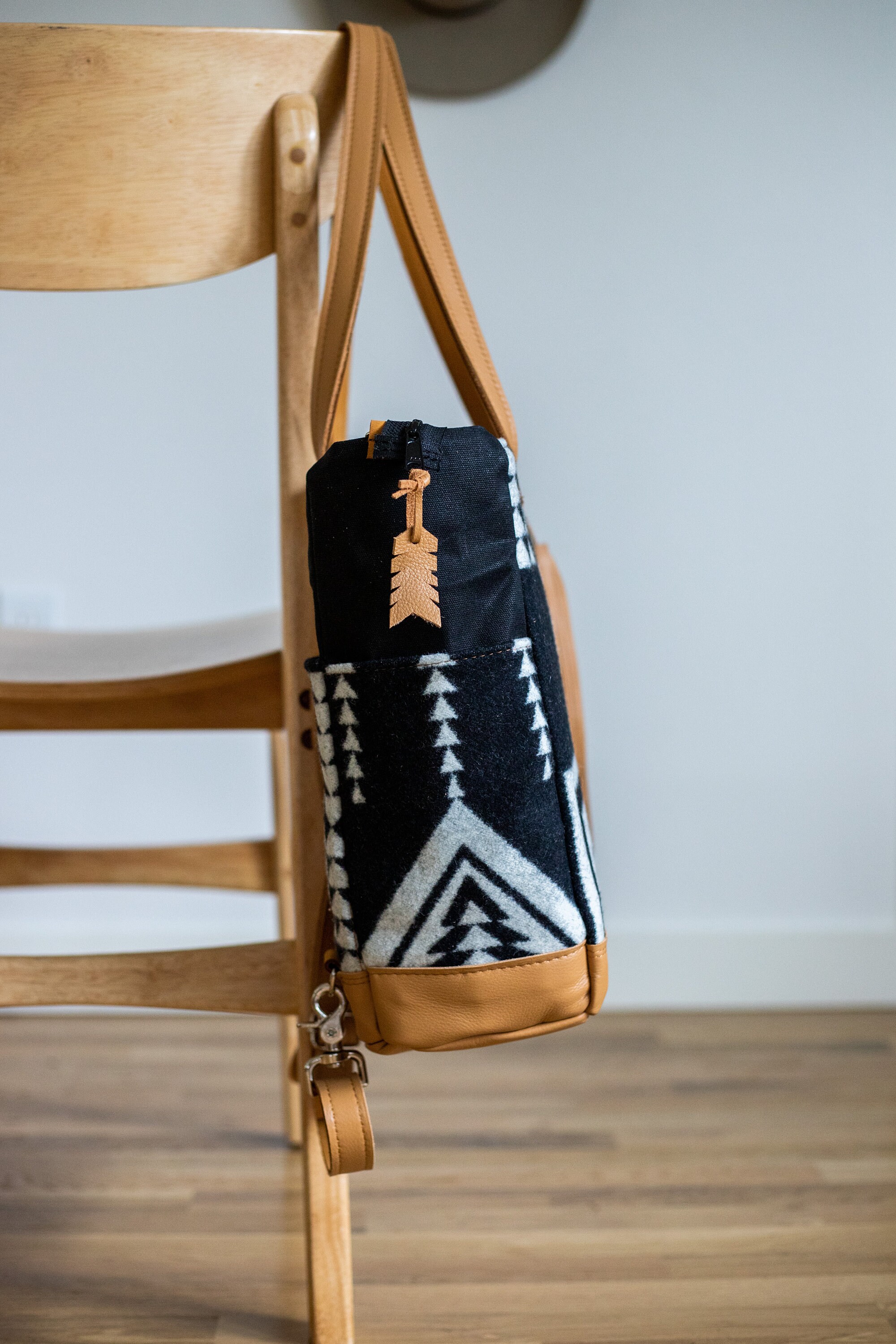 Unisex Diaper Bag Large Tote in Geometric Thunderbird — Mercy Grey ...