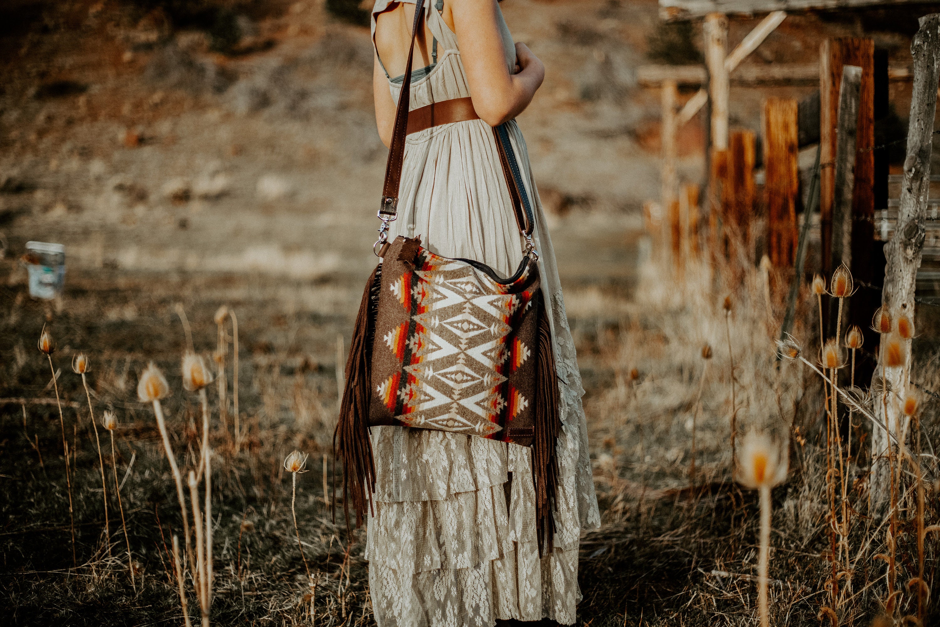 Western Fringe Purse in Pacific Crest — Mercy Grey Design Co