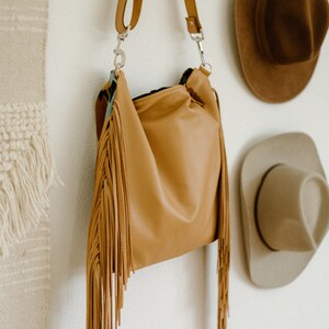 Large Hobo Fringe Shoulder and Cross Body Purse in Rancho Arroyo Tan ...