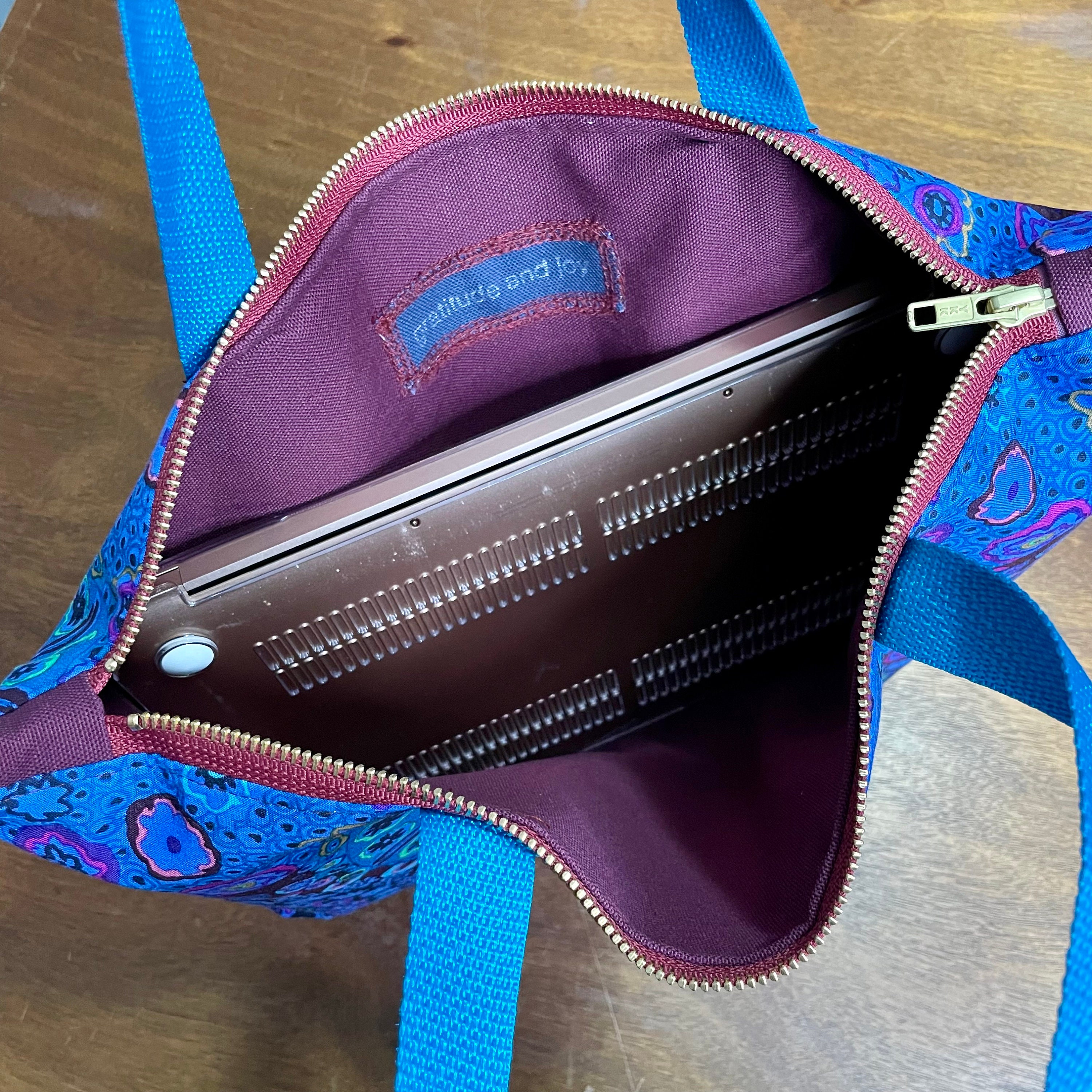 Upcycled Laptop Bag Repurposed Fabric Bag Made From Upcycled Materials ...