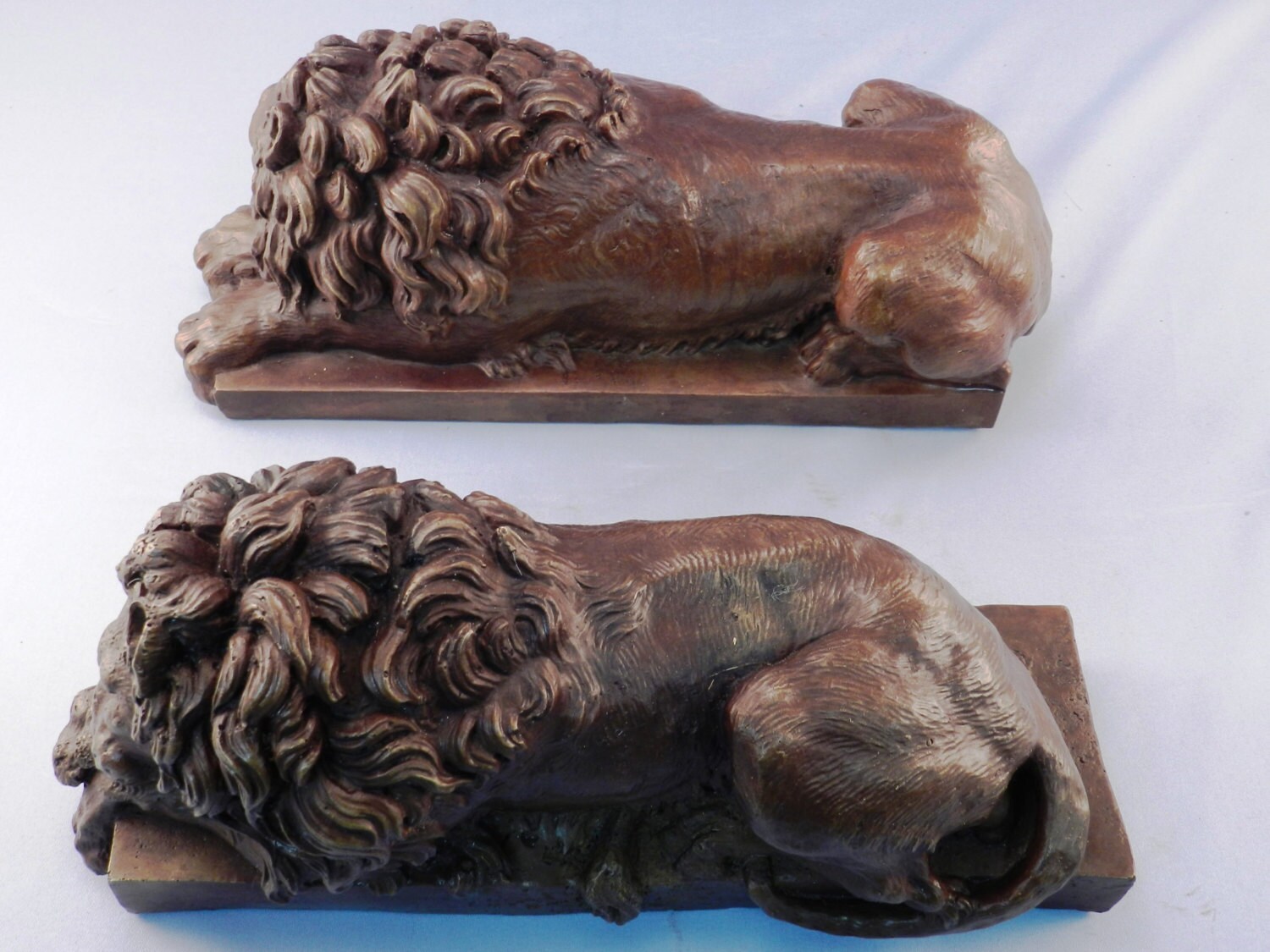 Pair of Bronze Resting Lion by CANOVA Handmade Real Bronze Metal ...