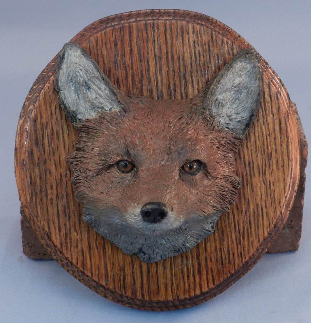 Original BRONZE Red Fox Vixen Sculpture Figure Wall Hanging Plaque Hot ...
