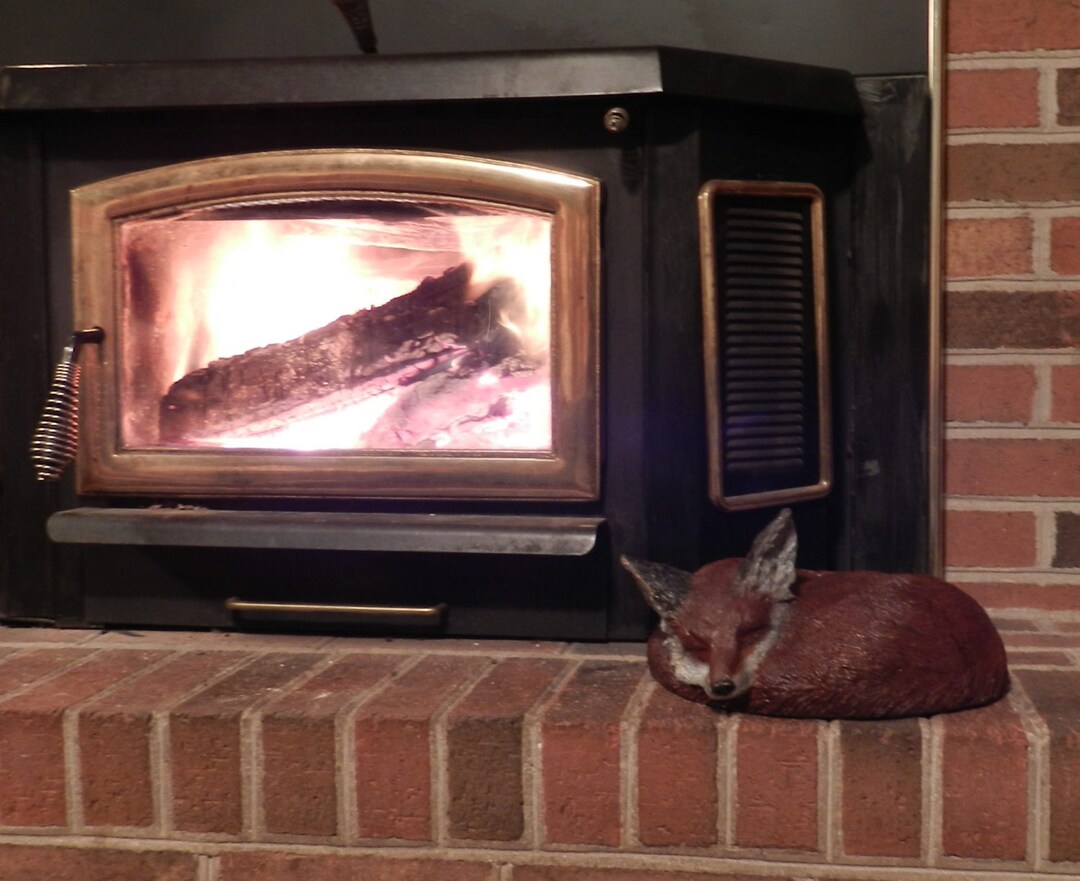 Bronze Red Fox Sculpture Curled Sleeping Vixen Hot Cast Bronze Using ...