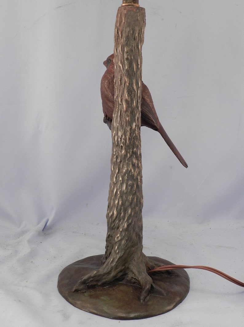 Original Solid BRONZE Red Cardinal Bird Sculpture Lamp~lifesize ...