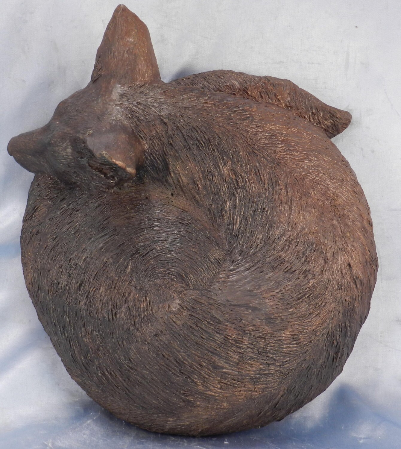 Solid Bronze Lifesize Fox Sculpturecurled Sleeping Foxhot Cast Bronze ...