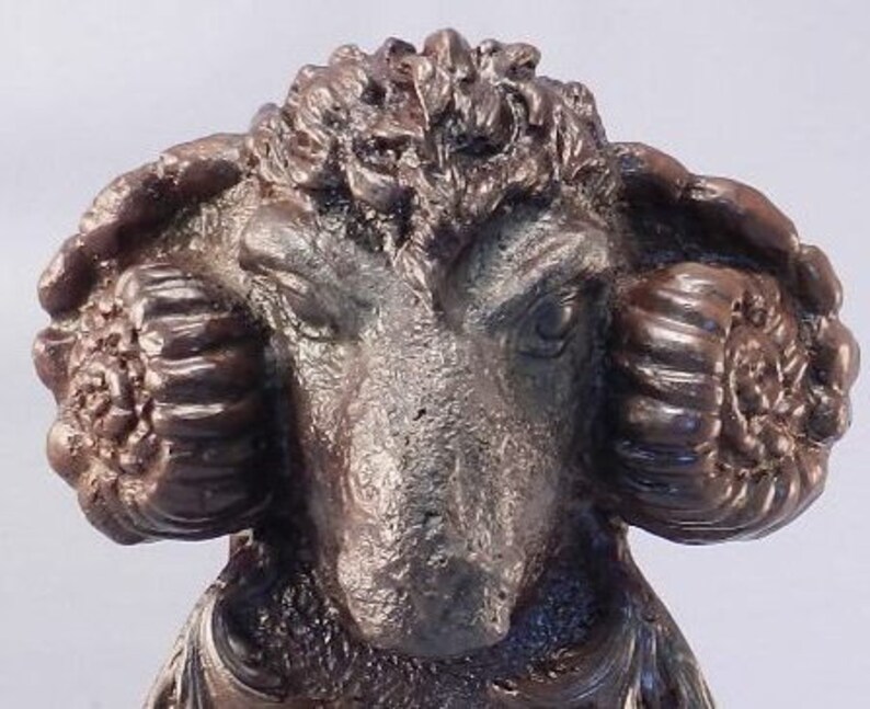 Solid Bronze Metal Ram Sheep Head Wall Sculpture~plaque & Art Nouveau ...