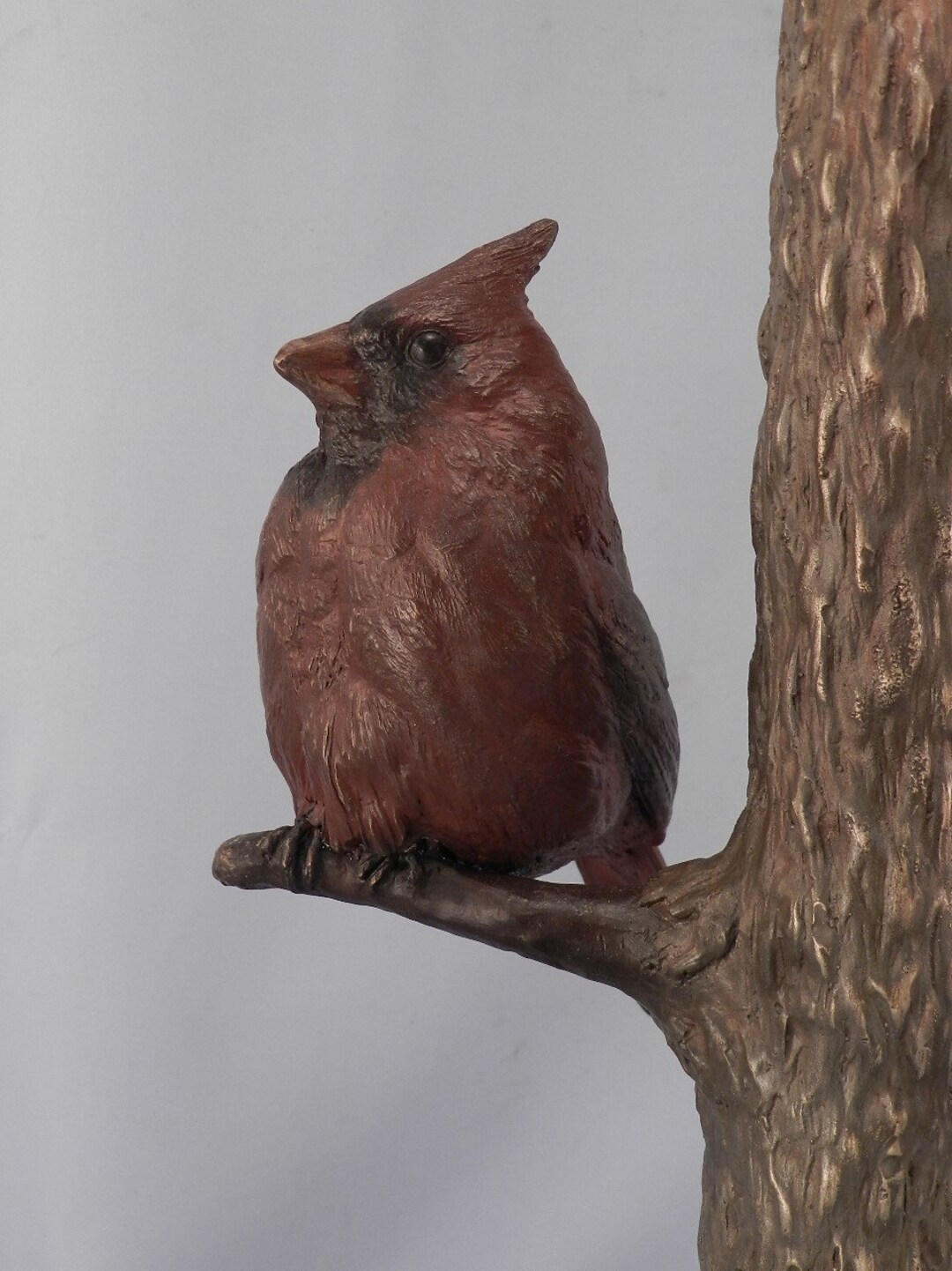 Original Solid BRONZE Red Cardinal Bird Sculpture Lamp~lifesize ...