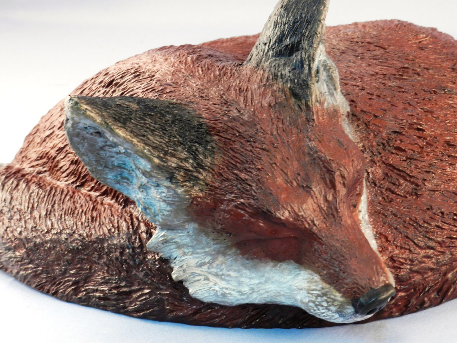 Bronze Red Fox Sculpture Curled Sleeping Vixen Hot Cast Bronze Using ...