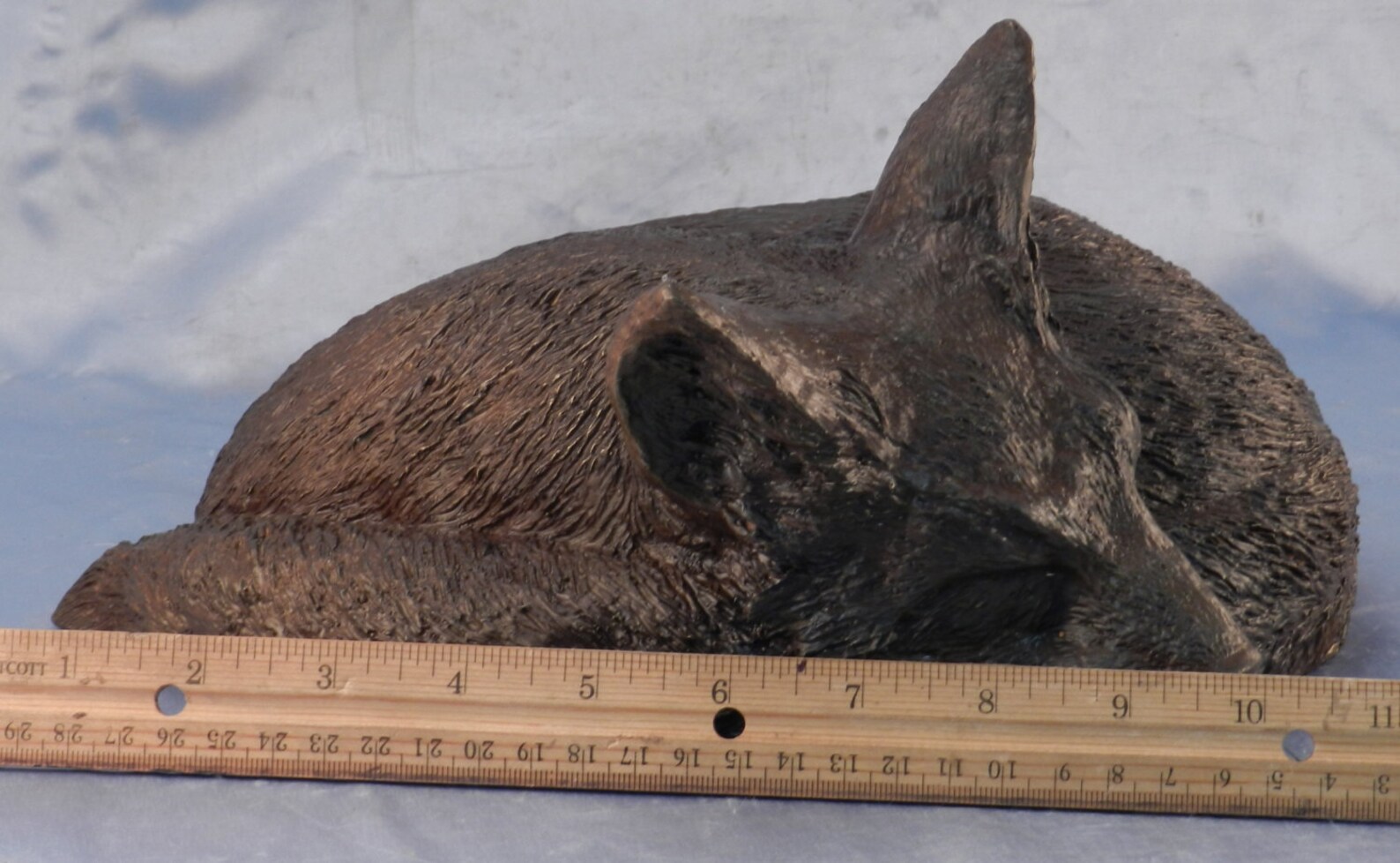 Solid Bronze Lifesize Fox Sculpturecurled Sleeping Foxhot Cast Bronze ...