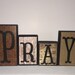 Rustic Wood Blocks -- PRAY or HOPE -- Wood Blocks -- Neutral Colors - Etsy