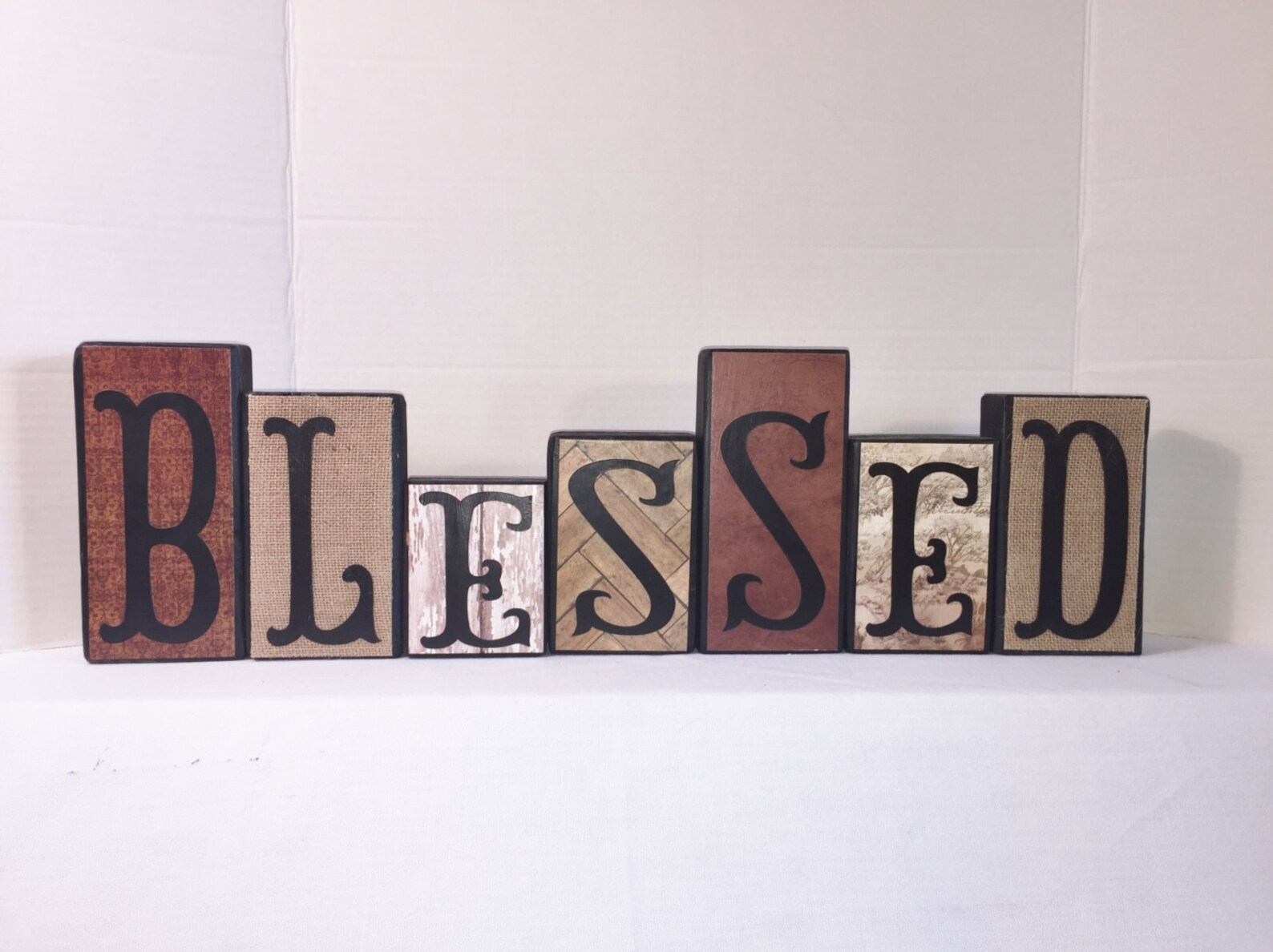 Rustic Wood Home Decor -- BLESSED -- Home Decor -- Neutral Colors - Etsy