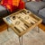 Rotating Geometric Vortex End Table & Coffee Table With Rustic Wood ...