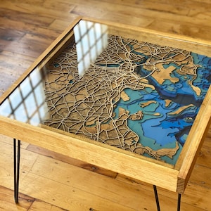 Handcrafted City Map Coffee Table - 100% Made in the USA. Choose Your ...