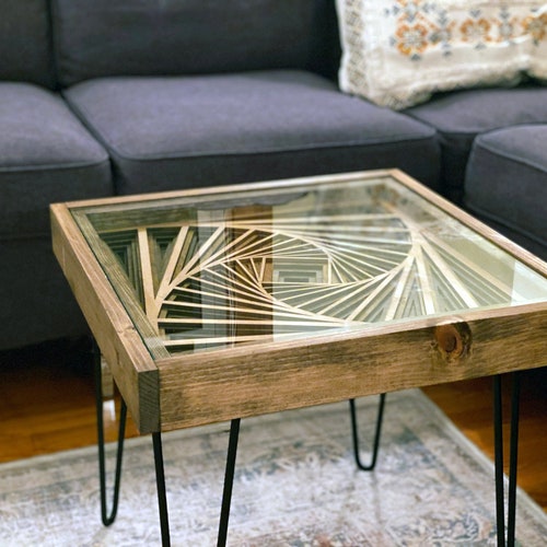 Rotating Geometric Vortex End Table & Coffee Table With - Etsy
