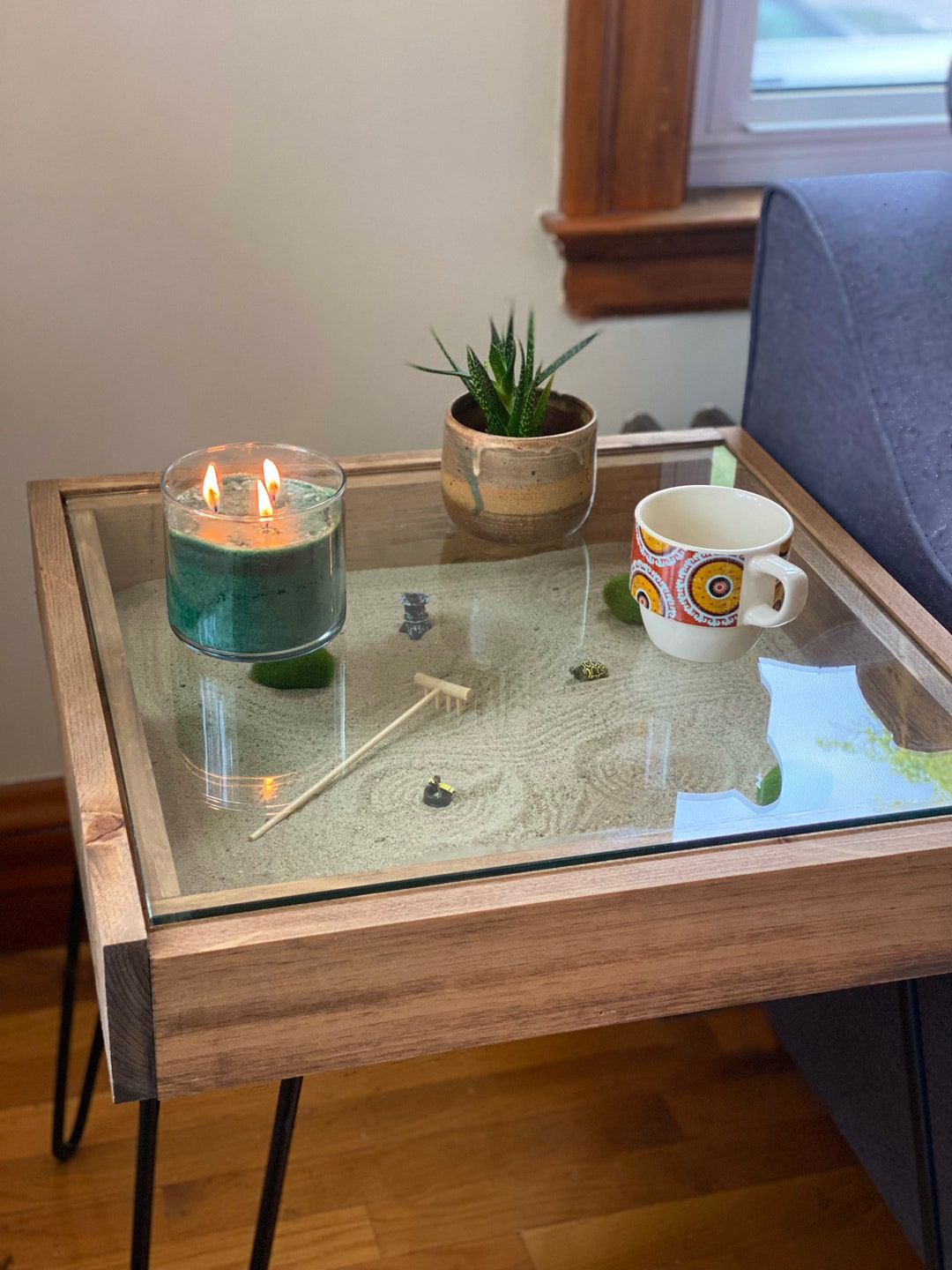 Rustic Display Table With Removable Glass Top 100% Made in the USA - Etsy