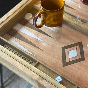 Rustic Backgammon Coffee Table With Removable Glass Top - 100% Made in ...
