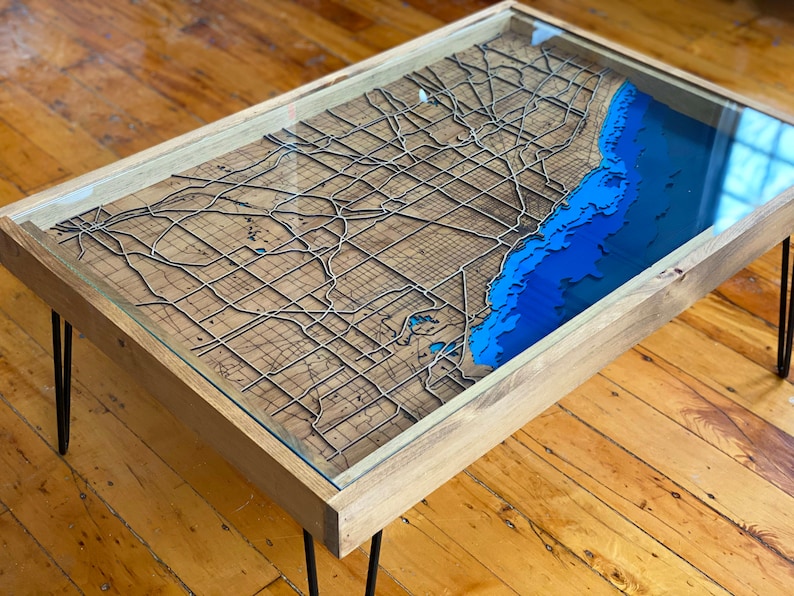 Handcrafted City Map Coffee Table 100% Made in the USA. - Etsy