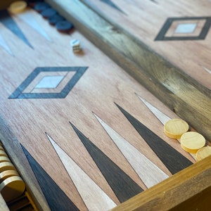 Rustic Backgammon Coffee Table With Removable Glass Top - 100% Made in ...