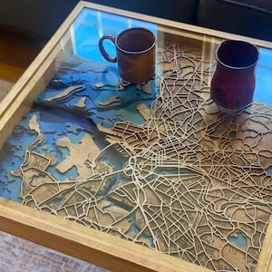 Handcrafted City Map Coffee Table - 100% Made in the USA. Choose Your ...