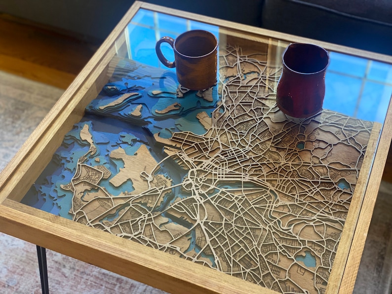 Handcrafted City Map Coffee Table 100% Made in the USA. - Etsy