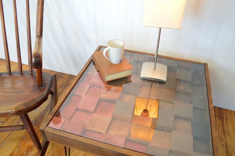 Red Orange and Rich Wood Stained Rustic 25x25 - Etsy