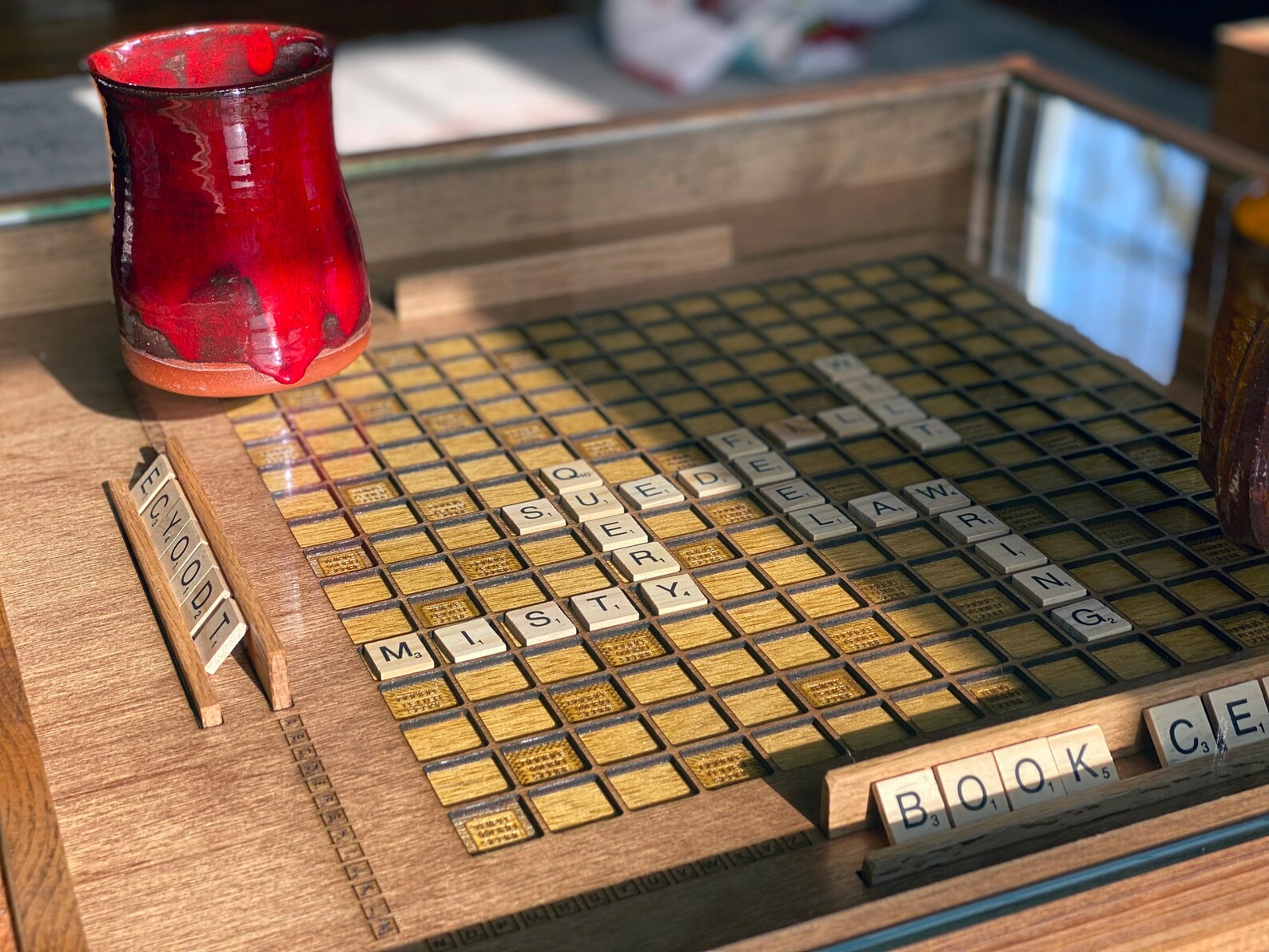 Rustic Scrabble Coffee Table With Removable Top Letter Tiles Included ...