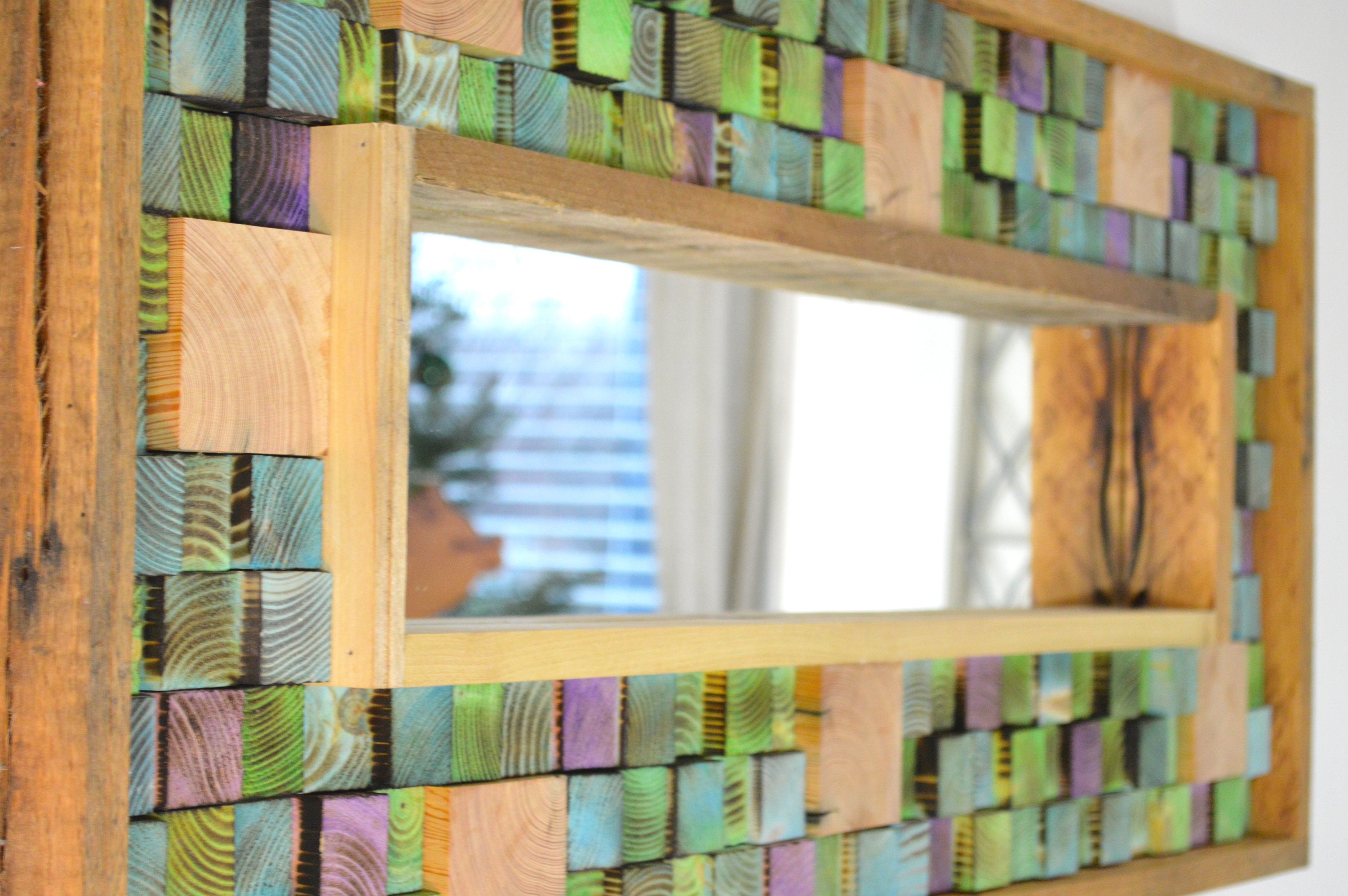 Rustic Reclaimed Wood and Woodburned Mirror 18x41 - Etsy