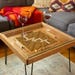Rustic Puzzle Coffee Table With Removable Glass Top Includes 2 Hidden ...