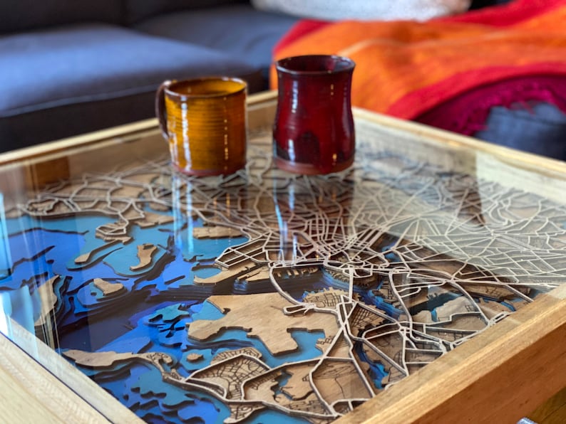 Handcrafted City Map Coffee Table 100% Made in the USA. - Etsy
