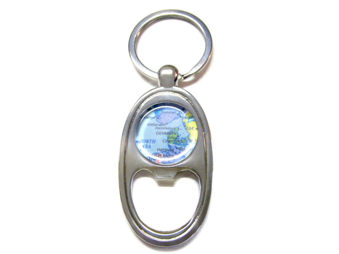 Denmark Map Bottle Opener Key Chain - Etsy