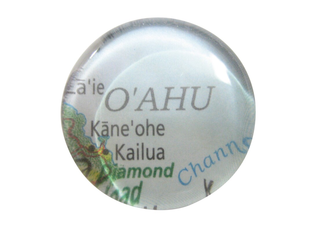 Oahu Hawaii Map Pendant Magnet - Etsy