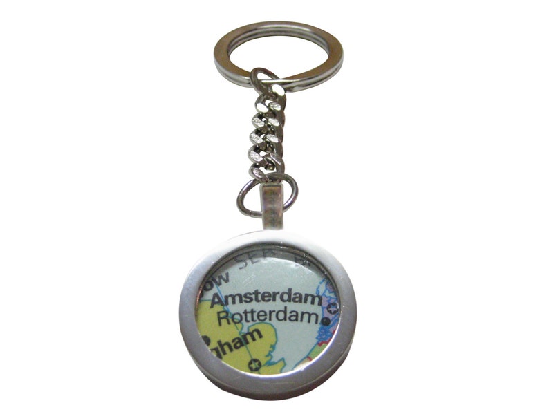 Rotterdam Amsterdam Map Pendant Key Chain - Etsy