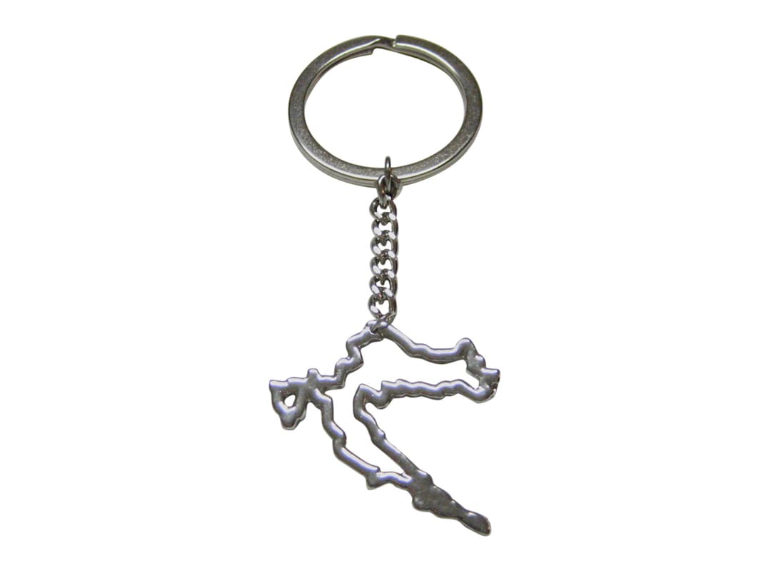 Silver Toned Croatia Map Outline Pendant Key Chain - Etsy