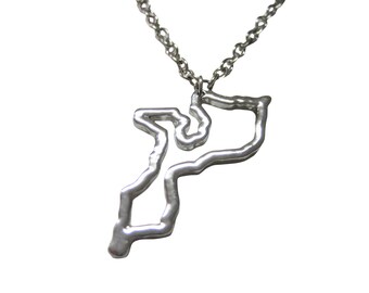Silver Toned Saudi Arabia Map Outline Pendant Necklace - Etsy