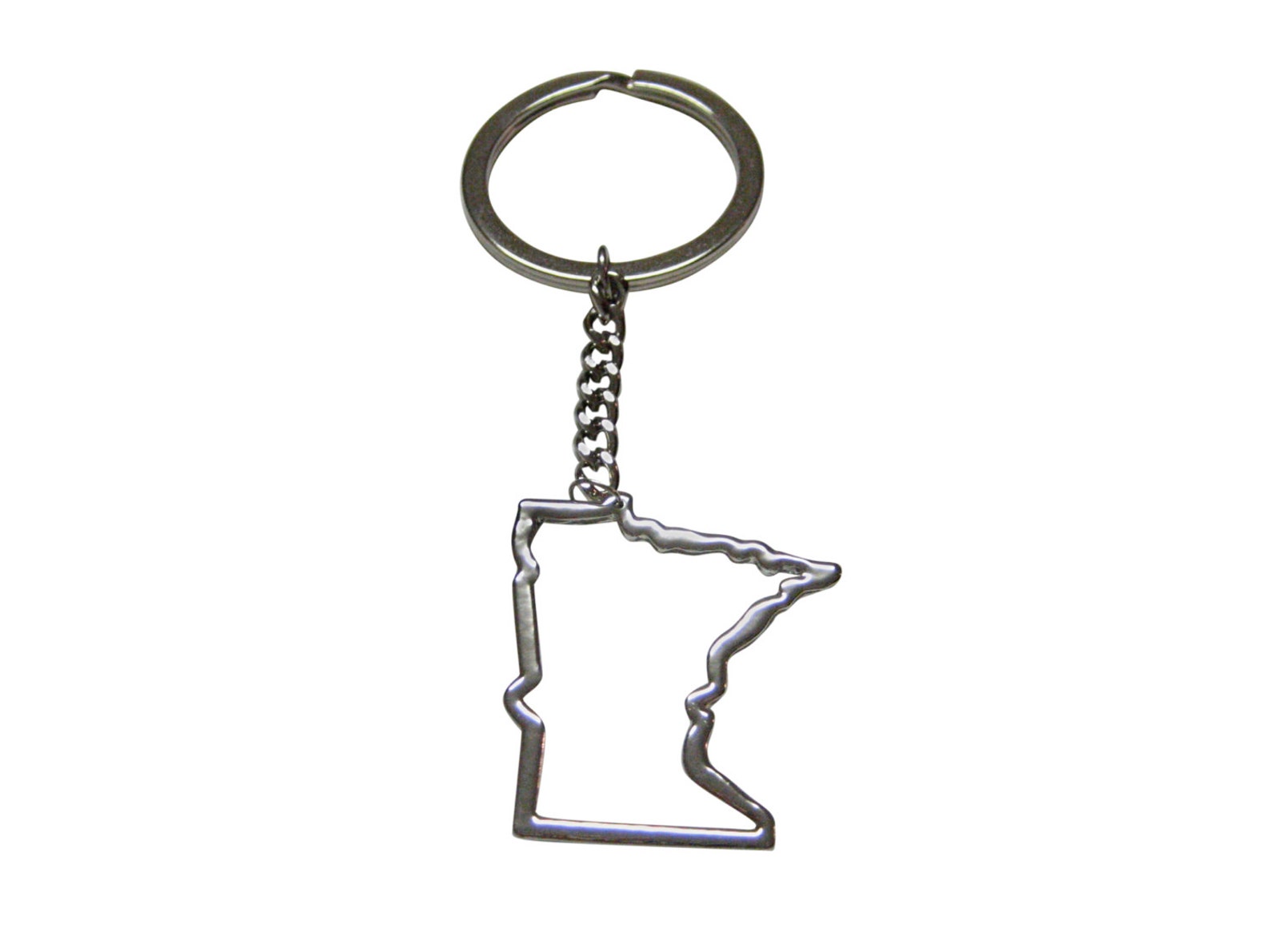 Silver Toned Minnesota Map Outline Pendant Key Chain - Etsy