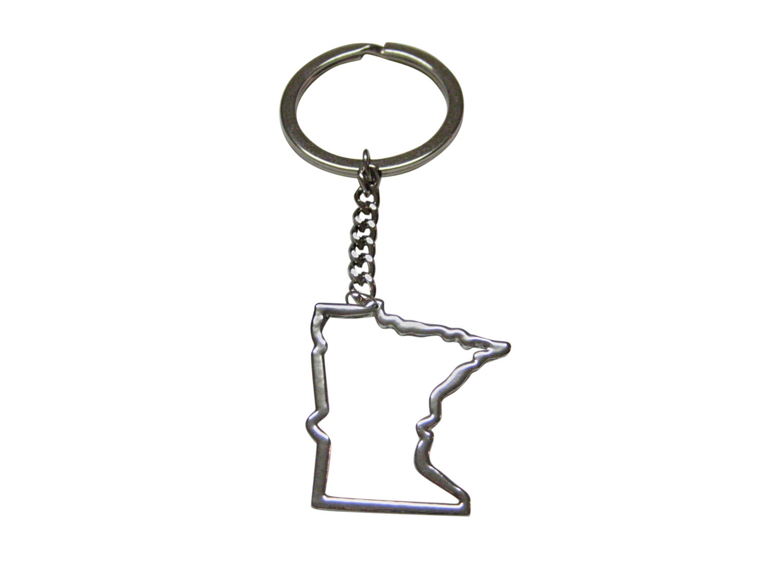 Silver Toned Minnesota Map Outline Pendant Key Chain - Etsy