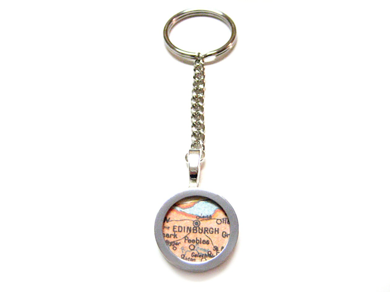 Edinburgh Map Key Chain - Etsy