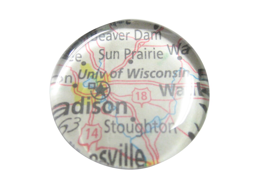 University of Wisconsin Map Pendant Magnet - Etsy