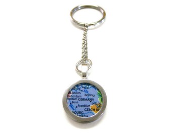 Germany Country Map Shape Pendant Keychain - Etsy